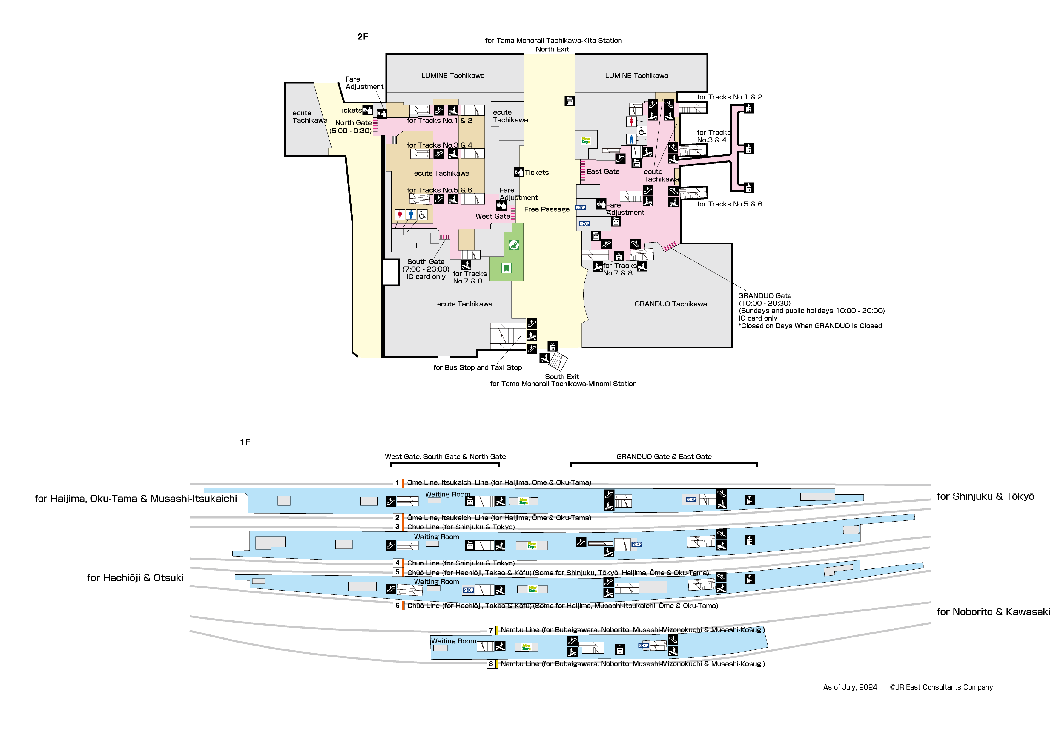 Jr East Guide Maps For Major Stations Tachikawa Station